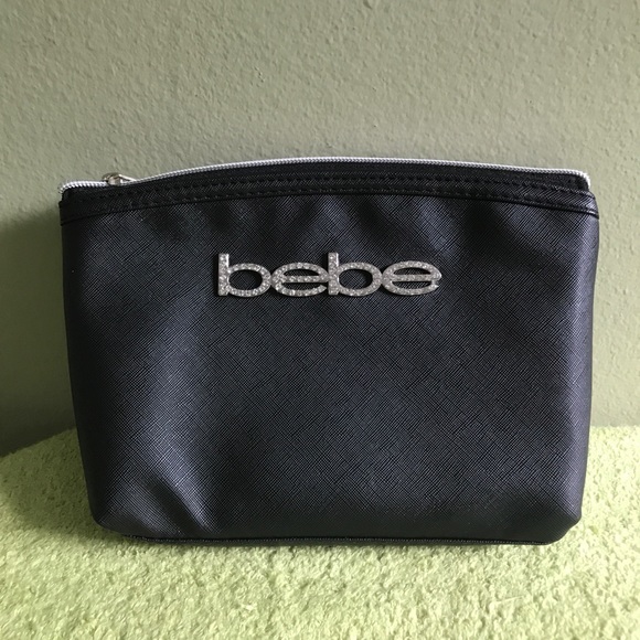 bebe | Bags | New Bebe Crystal Logo Black Cosmetics Case Travel Bag ...